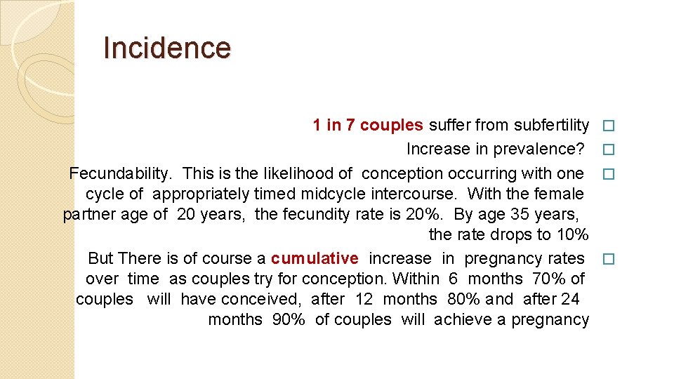Sub fertility 27112019 Definition Involuntary failure of a