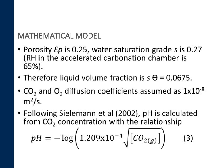 A MODEL OF CONCRETE CARBONATION USING COMSOL MULTIPHYSICS