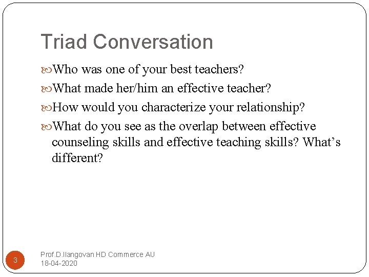 WELCOME PARTICIPANTS TO A SPECIAL DISCUSSION ON Dimensions