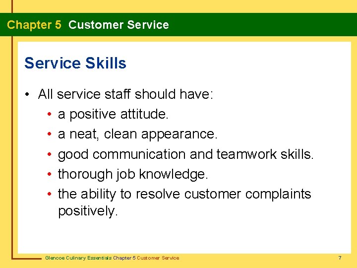 Chapter 5 Customer Service Section 5 1 Service