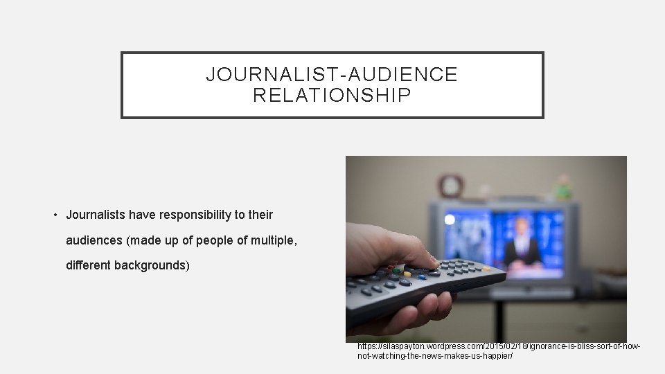 JOURNALISM AND LEADERSHIP THROUGH COMMUNICATION PRACTICES Erin Robinson