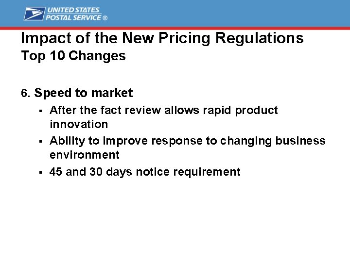 Impact of the New Pricing Regulations Stephen M