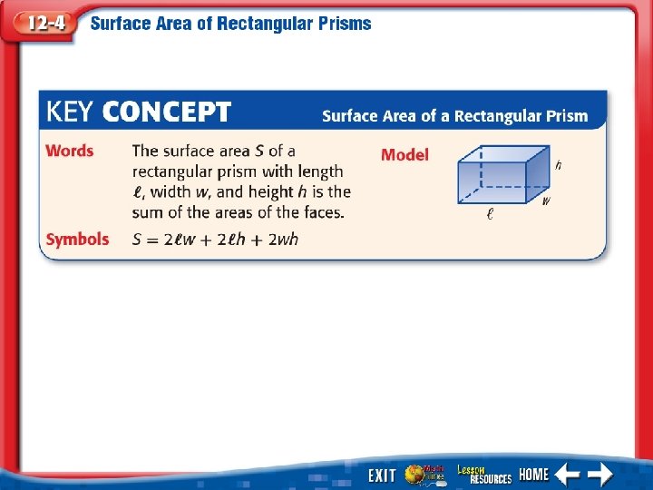 Find the surface areas of rectangular prisms surface