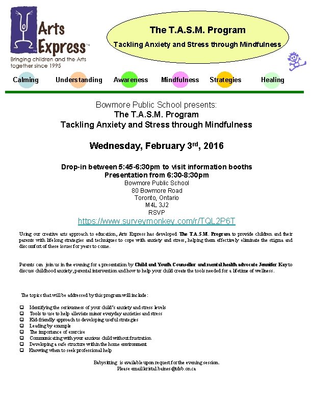 The T A S M Program Tackling Anxiety