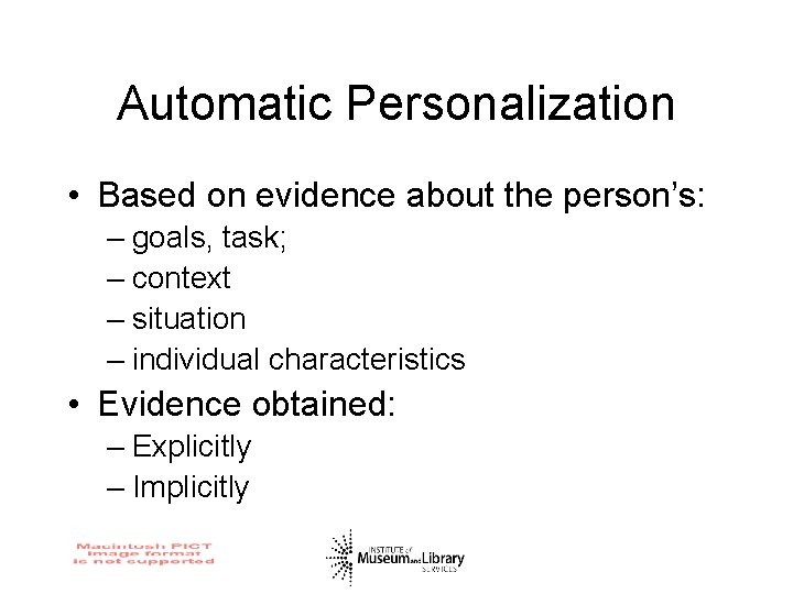 Personalization of the Digital Library Experience Progress and
