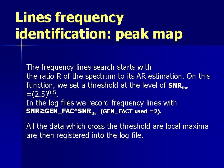 Frequency Lines Identification cmt package for Online by