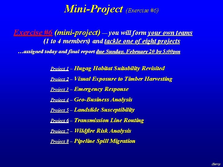 Introduction to GIS Modeling Week 6 GIS Modeling