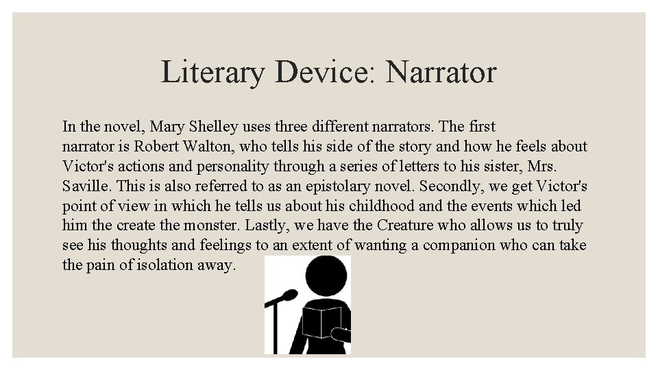 FRANKENSTEIN STRUCTURE OF A NOVEL By Arun Rao