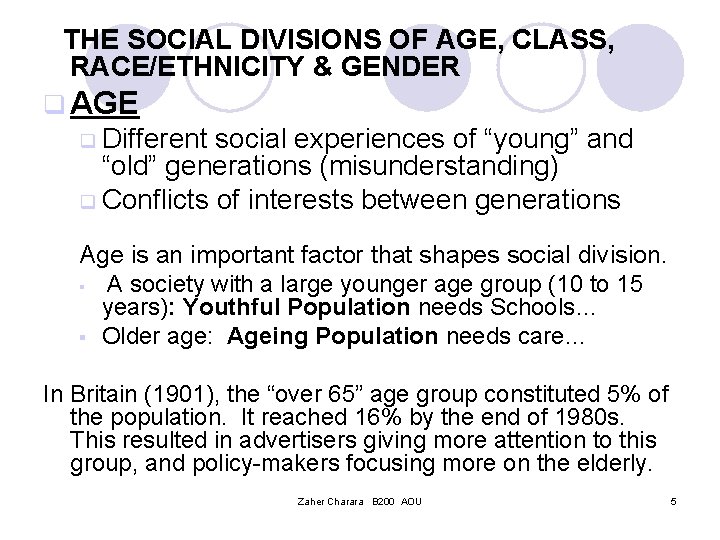 SECTION TWO SOCIETY Zaher Charara B 200 AOU