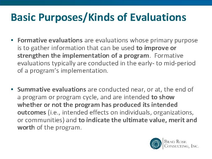 Part 1 Program Evaluation What is it Brad