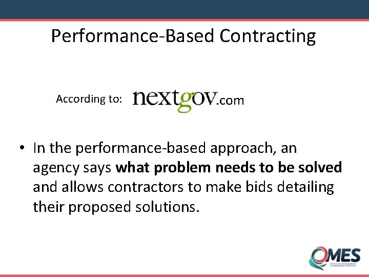 PerformanceBased Contracting PIPS Performance Information Procurement ...