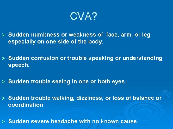 Cerebrovascular Accident CVA Cerebrovascular Accident v Results from