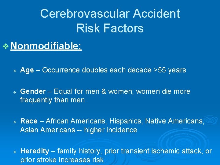 Cerebrovascular Accident CVA Cerebrovascular Accident v Results from