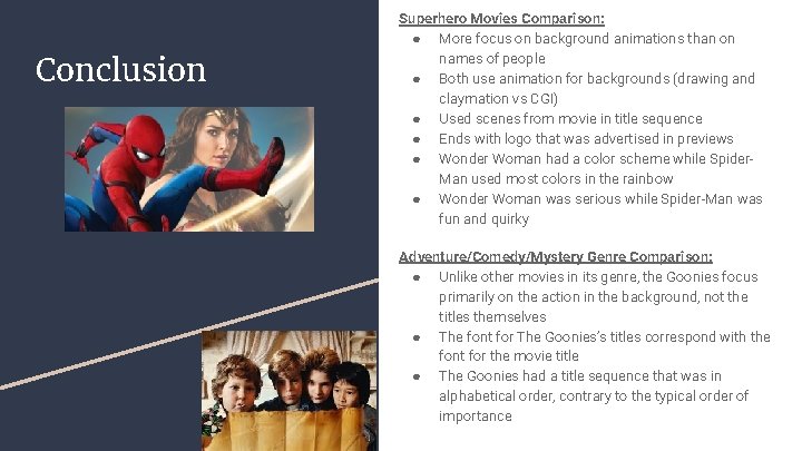 Title Research Alexis Lundy Jennifer Richburg SpiderMan Homecoming