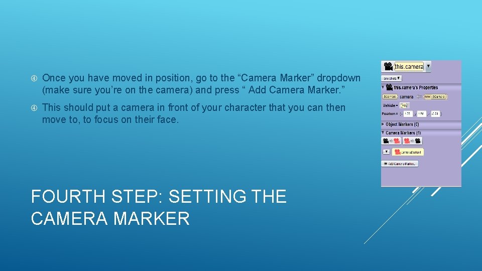 ALICE CAMERA MARKER TUTORIAL By Rayfe Marquis The