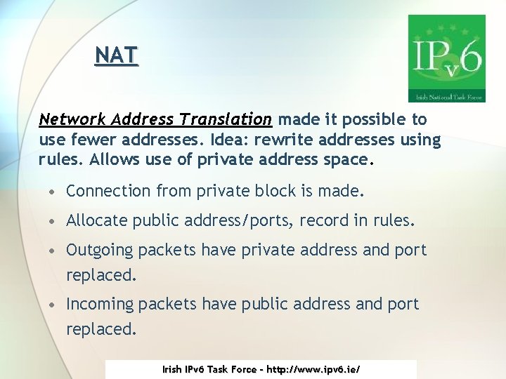 Irish IPv 6 Task Force Introduction to IPv