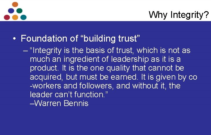 Inspiring Trust Being an Example Setting a Standard