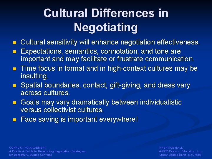 Review Slides Final Exam CONFLICT MANAGEMENT A Practical