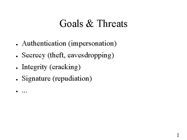 Security Overview Dave Eckhardt de 0 uandrew cmu