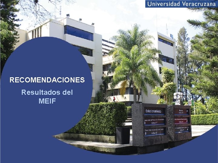 RECOMENDACIONES Resultados del MEIF Recomendaciones Transversalidad ...