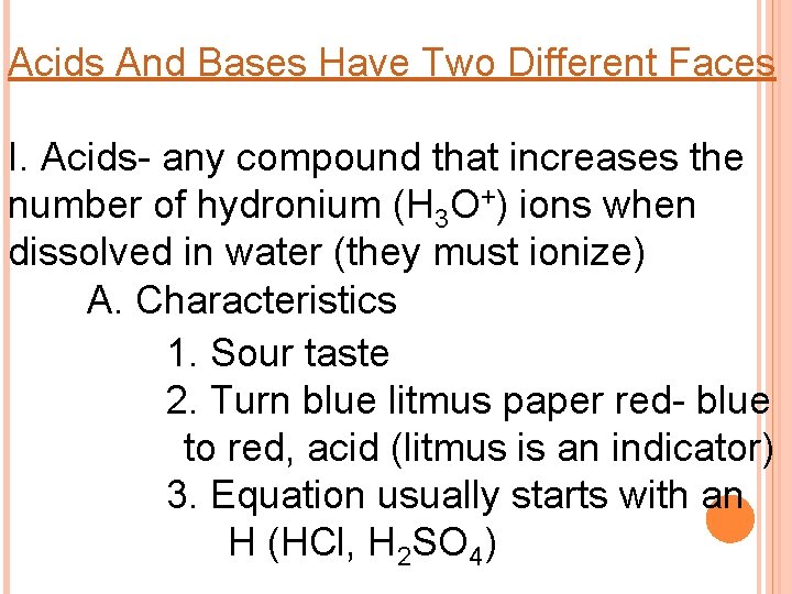 CHAPTER 8 ACIDS BASES AND SALT Section 1