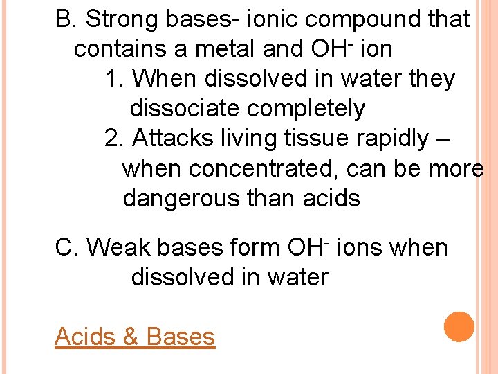 CHAPTER 8 ACIDS BASES AND SALT Section 1