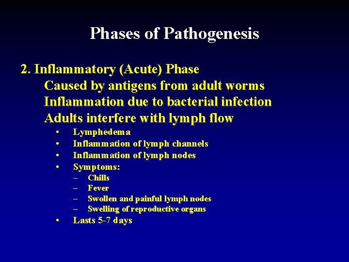 Insect Transmitted Nematodes Filarial worms Tissue dwelling parasites