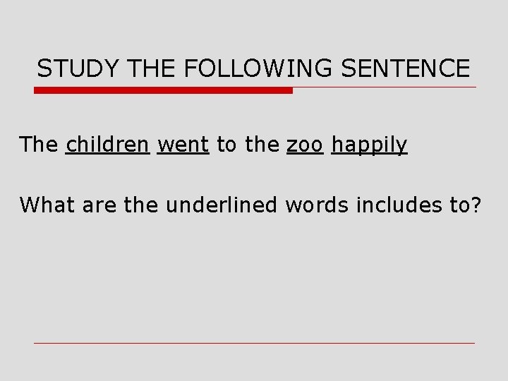 VOCABULARY BUILDING ONE WORDS ARE A GROUP OF