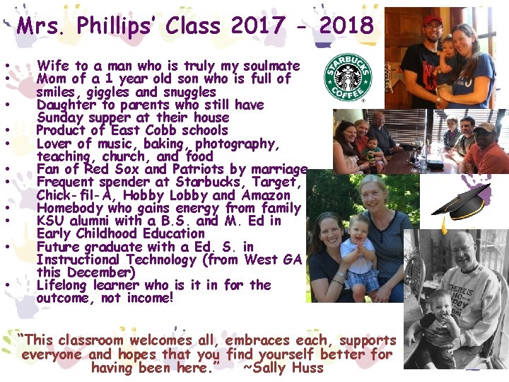 Mrs Phillips Class 2017 2018 Wife to a