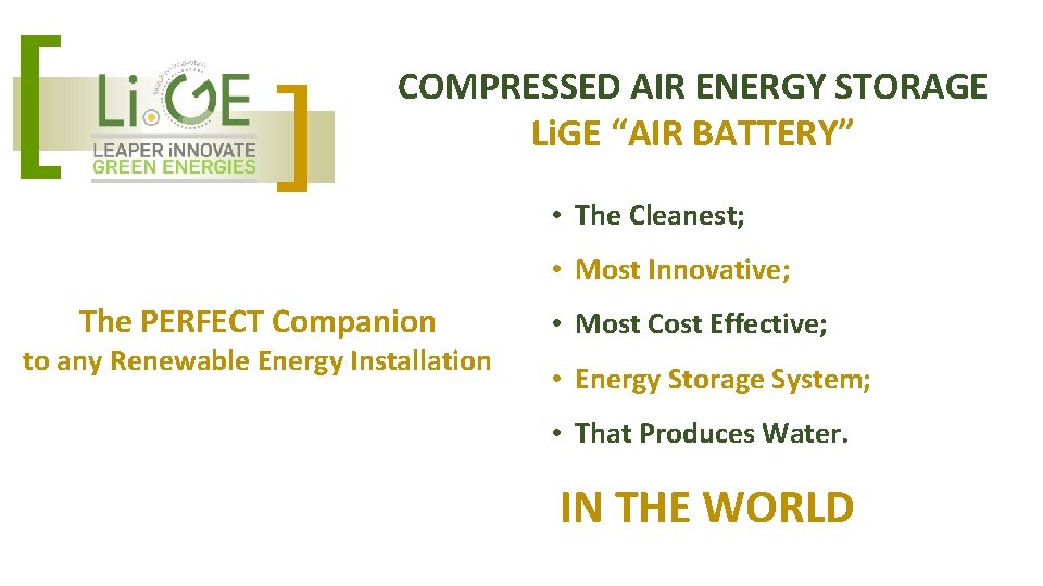 COMPRESSED AIR ENERGY STORAGE Li GE AIR BATTERY