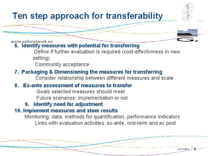 Transferability of urban goods management Gabriela Barrera Polis