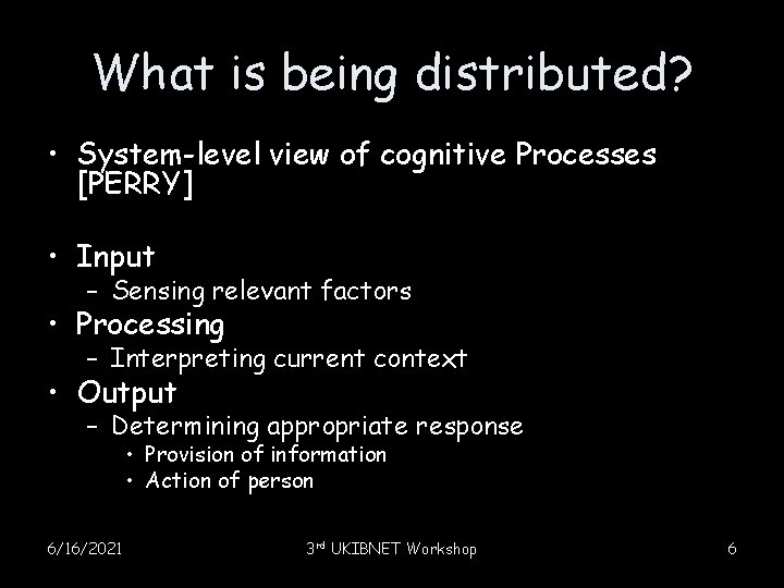 Distributing Cognition in the design of ubiquitous computers