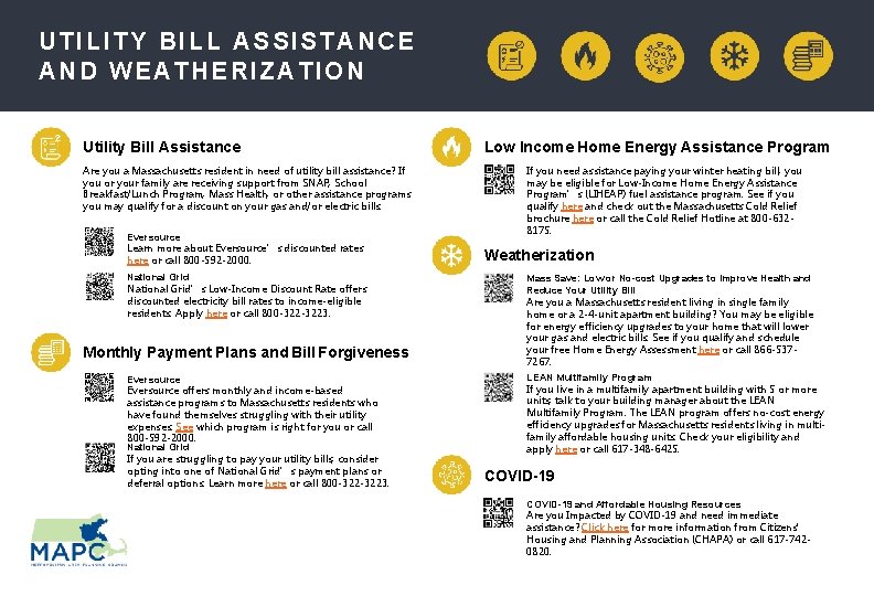 UTILITY BILL ASSISTANCE AND WEATHERIZATION Utility Bill Assistance