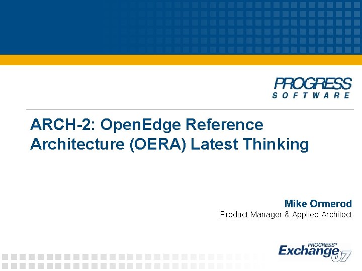 ARCH2 Open Edge Reference Architecture OERA Latest Thinking