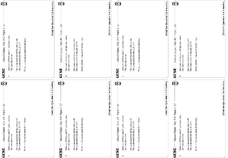Mean Reverse Higher GCSE Questions These questions are