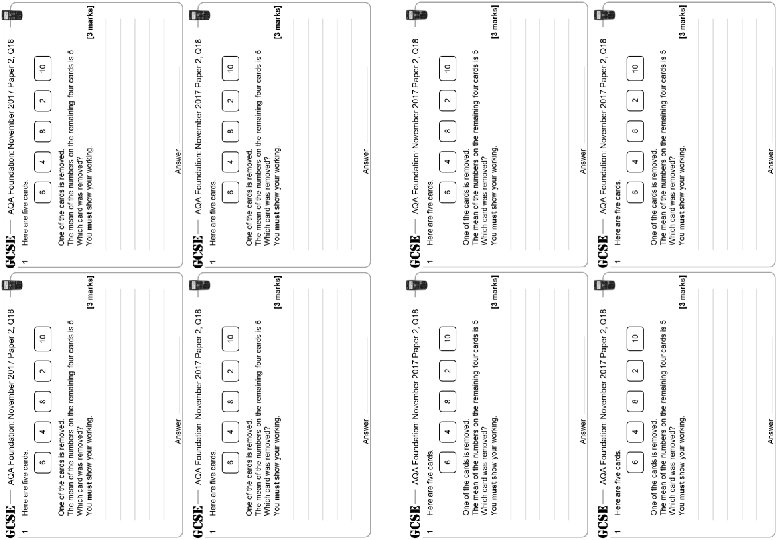 Mean Reverse Foundation GCSE Questions AQA These questions