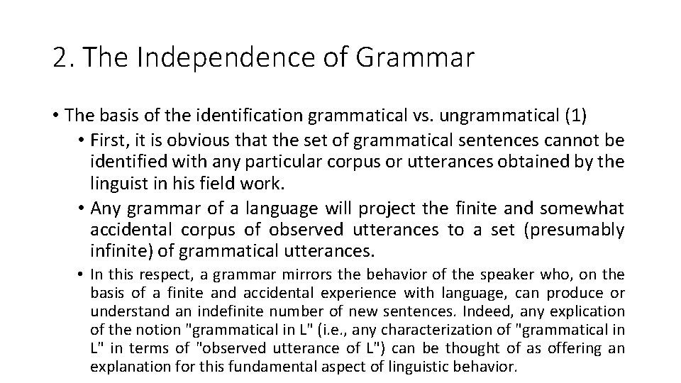 1 Introduction About syntax About the linguistic level
