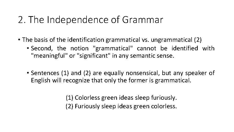 1 Introduction About syntax About the linguistic level