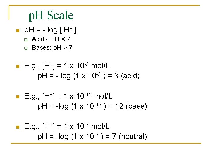 p H and Buffers Acids and Bases n