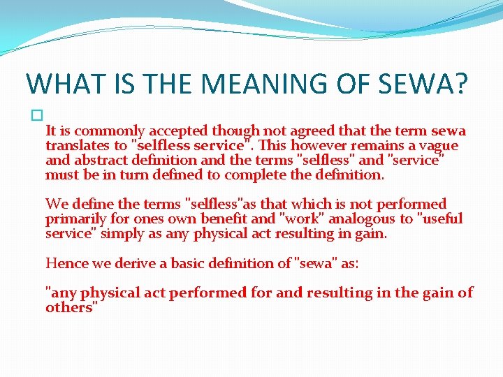 PRESENTATION ON SEWA DAY PRESENTATION MADE BY RAHUL