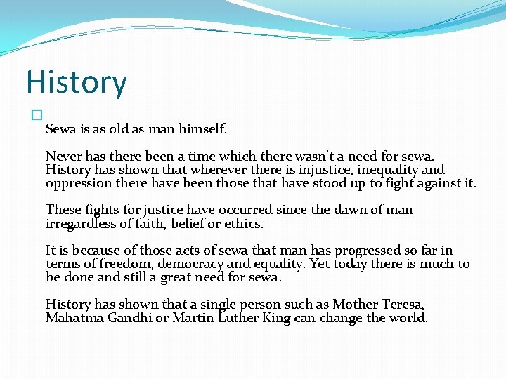 PRESENTATION ON SEWA DAY PRESENTATION MADE BY RAHUL