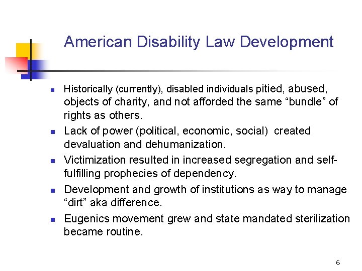 Development of the Disability Rights Movement in USA