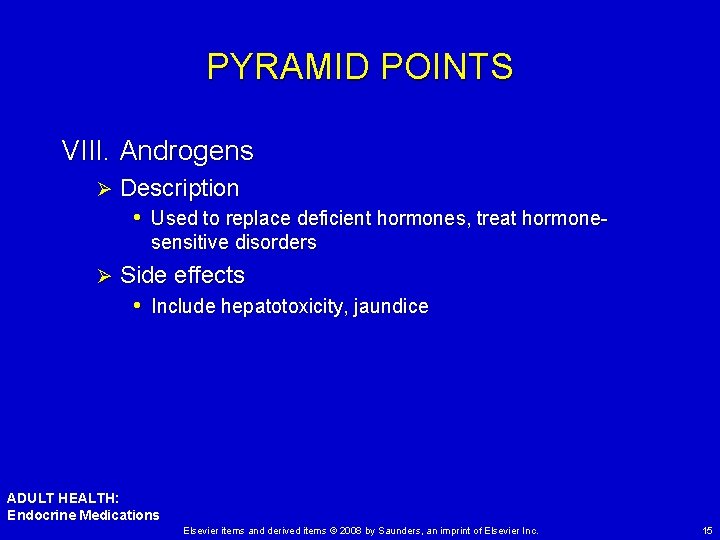 PYRAMID POINTS CHAPTER 54 ENDOCRINE MEDICATIONS PYRAMID POINTS