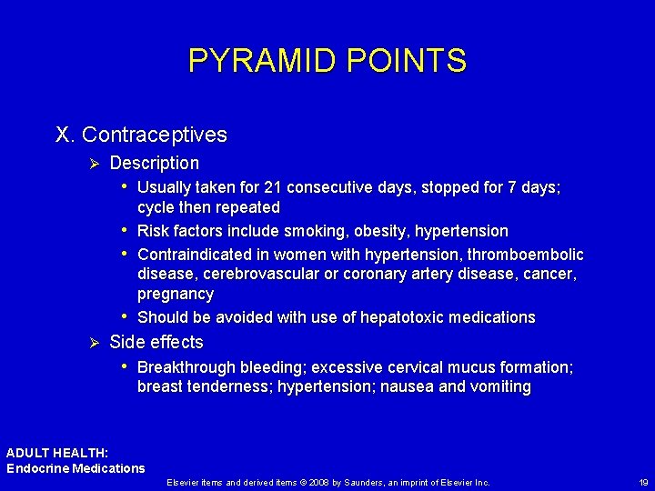 PYRAMID POINTS CHAPTER 54 ENDOCRINE MEDICATIONS PYRAMID POINTS