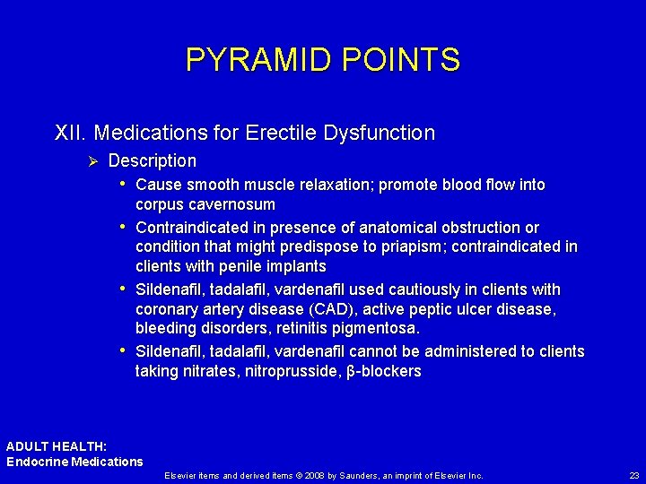 PYRAMID POINTS CHAPTER 54 ENDOCRINE MEDICATIONS PYRAMID POINTS