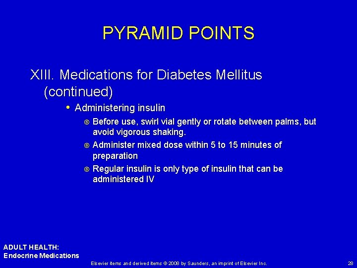 PYRAMID POINTS CHAPTER 54 ENDOCRINE MEDICATIONS PYRAMID POINTS