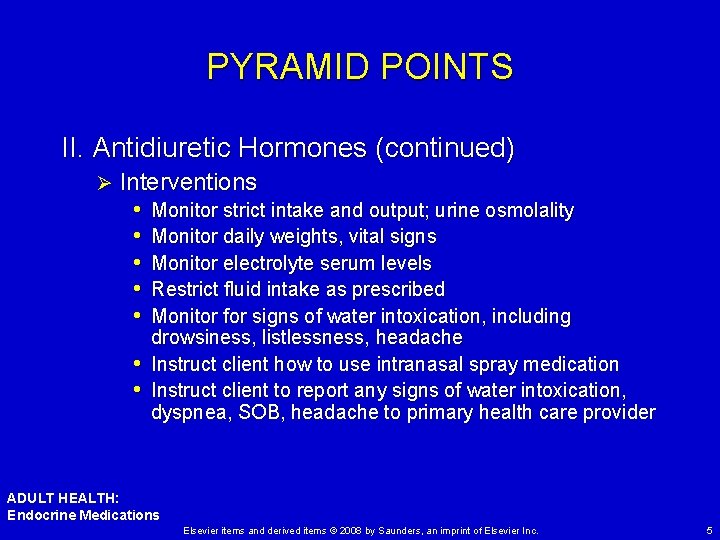 PYRAMID POINTS CHAPTER 54 ENDOCRINE MEDICATIONS PYRAMID POINTS