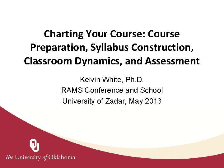 Charting Your Course Course Preparation Syllabus Construction Classroom
