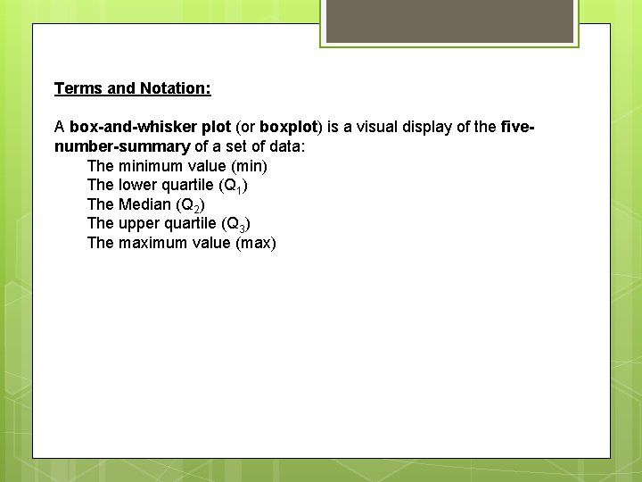 Statistics Lesson 6 Box Plots Bell Ringer I
