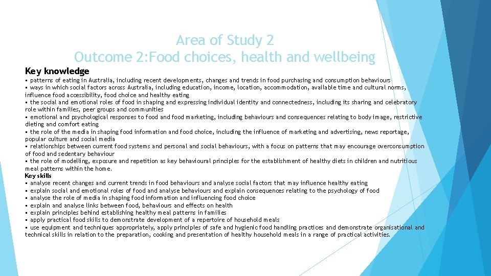 Year 12 Food Studies 2021 Unit 3 Food